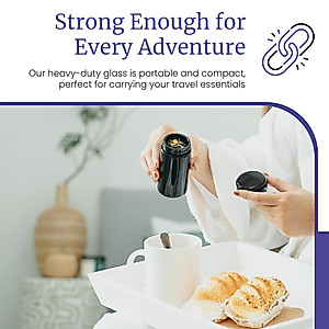 Infinity Jars Tall Screw top Jar, Black Glass Jar 100 Ml (3.3 fl oz) Ultraviolet Airtight Tall Jar Smell Proof, Refillable Container, For Long Term Storage Coffee, Tea, Dried Goods Jar For Kitchen