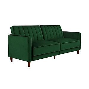 DHP Ivana Tufted Futon, Green Velvet