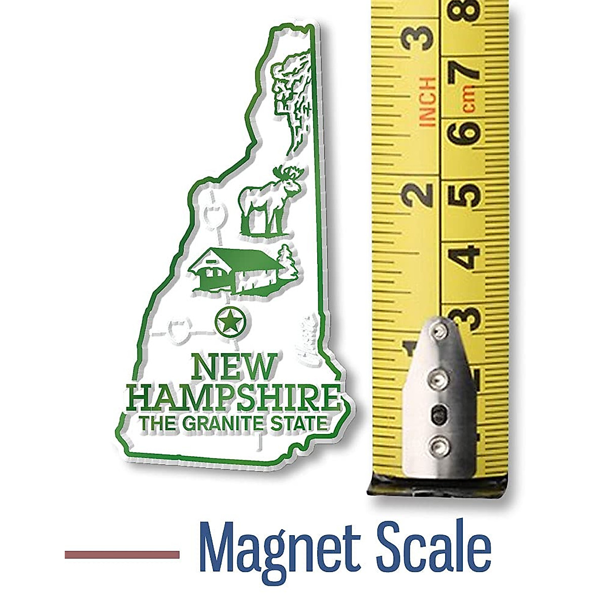 New Hampshire Small State Magnet by Classic Magnets, 1.6" x 2.9", Collectible Souvenirs Made in The USA