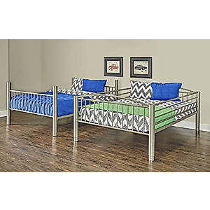Powell Heavy Metal Bunk Bed, Full Over Full, Pewter