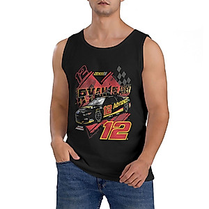 ASFRSH Ryan Blaney 12 Men Sleeveless Garment Sport T-Shirt Athletic Undershirt Tank Top Shirt Quick Dry Men's Tee Black