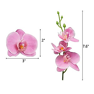 ARDUX (12 Pieces) Artificial Flowers for Floating Candles Mini Artificial Orchid Flower Vase Fillers for Wedding Dinning Table Party Home Bar Restaurant Decoration (Pink)