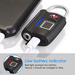 Fingerprint Lock, TSA Approved Smart Digital Locker Lock for Gym, Luggage, Travel, House Door, Suitcase, Backpack, School, Bike,Office, Keyless