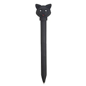 Kikkerland Cat LED Ballpoint Pen, Black (4421C)