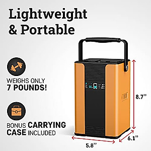 Portable Power Station 300W - Indoor & Outdoor Battery Powered Outlet with AC, Car, and USB C Recharging - Small Power Generator - 115v AC, 12v DC, and USB Outlets