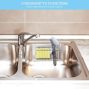 Vanleonet Sponge Holder Sink Caddy ,Sponge Holder for Kitchen Sink,Kitchen Sink Suction Holder for Sponges, Scrubbers, Soap, Kitchen, Bathroom