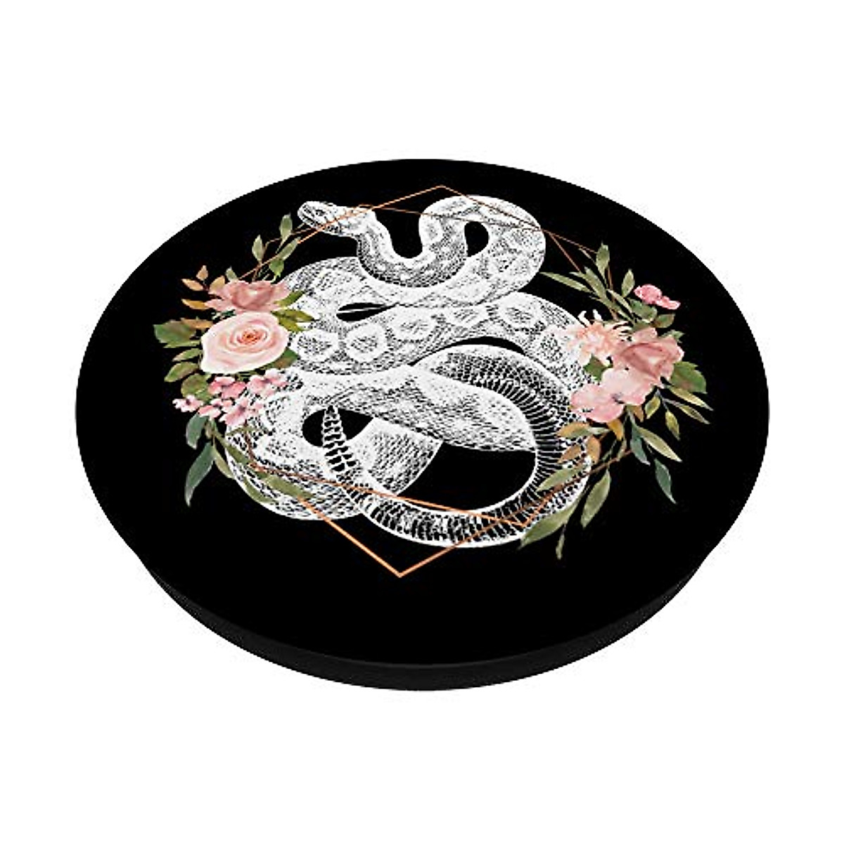 Snake Vintage Animal Drawing Retro Reptile Biology Black PopSockets PopGrip: Swappable Grip for Phones & Tablets