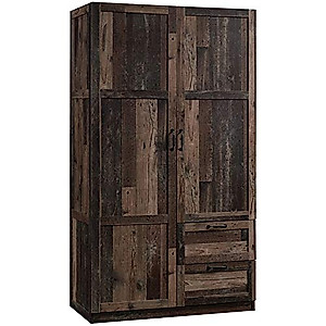 Sauder Select Engineered Wood Wardrobe Armoire in Rustic Reclaimed Pine/Brown