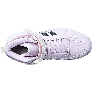 adidas Women's Postmove Mid Basketball Shoe, Almost Pink/Silver Metallic/Magic Mauve, 7