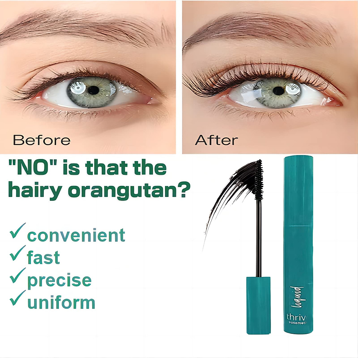 2023 NEW 𝐓𝐡𝐫𝐢𝐯𝐞 Mascara, Liquid Lash Extensions Mascara, Long-lasting Mascara Makeup, Black 10.7g/0.38 OZ