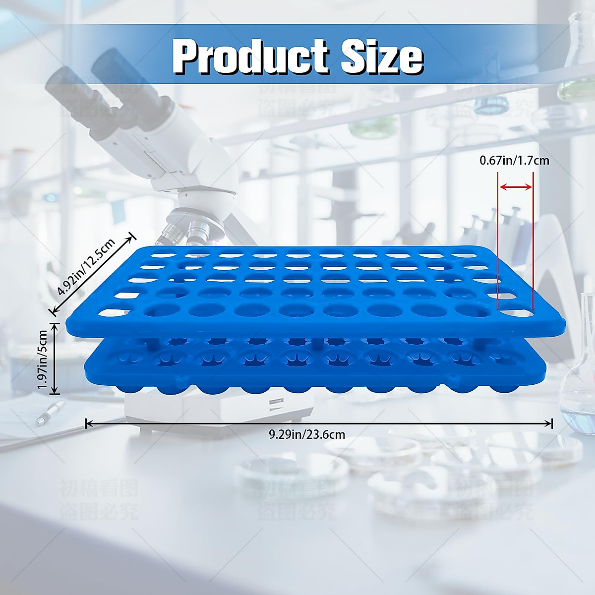 Saricho 50-Well Test Tube Rack for 5ml/10ml/15ml Tubes, Plastic Test Tube Holder with silicome pad,Pack of 3pcs(Blue Green Orange)