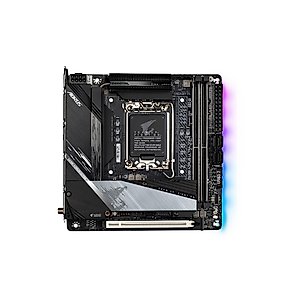 GIGABYTE Z690I AORUS Ultra DDR4 (LGA 1700/ Intel Z690/ Mini-ITX/ DDR4/ Dual M.2/ PCIe 5.0/ USB 3.2 Gen2X2 Type-C/WiFi 6/ Intel 2.5 GbE LAN/Gaming Motherboard)