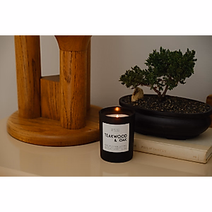 Leoben Co | Masculine Aromas | Small Batch | Soy Wax | 40 Hours | Scented Mens Candles with Natural Essential Oils | Vegan (Teakwood & Oak)