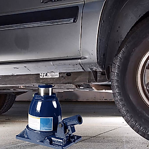 TCE TCE92008 Torin Hydraulic Stubby Low Profile Welded Bottle Jack, 20 Ton (40,000 lb) Capacity, Blue