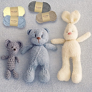 Bristlegrass Light Blue Chenille Yarn Yarn Original 100% Pom-Poms Milk Cotton Hand Knitting, Yarn Fine-Sport Velvet Yarn for Crocheting(1.76Oz,115 Yds)