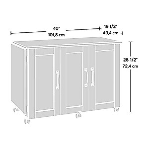 Sauder Miscellaneous Craft Cart, L: 39.29" x W: 19.49" x H: 28.54", Soft White finish