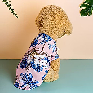 Topbuti 4 Pieces Hawaiian Dog Shirts Pet Summer T Shirts Hawaii Style Cat Breathable Beach Sweatshirts Floral Pineapple Coconut Tree Hawaiian Printed Cool Clothes Puppy Apparel Suit (X-Large)