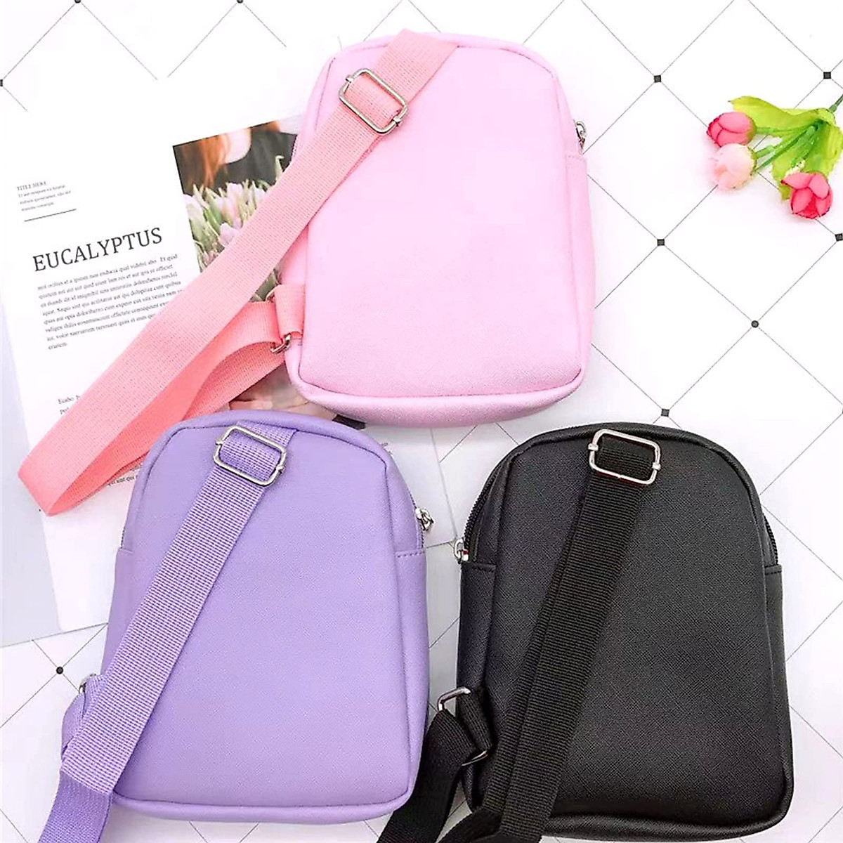 Demon Slayer Shoulder Bags,Kochou Shinobu Bag PU Leather Purse Demon Slayer Messenger Bags Gift for Women and Friends