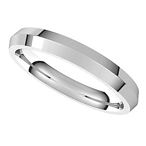 Continuum Sterling Silver 3mm Knife Edge Comfort Fit Band Unique Design, Size 5