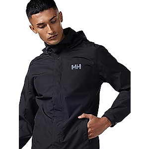 Helly Hansen Men's Dubliner Waterproof Windproof Breathable Rain Coat Jacket, 990 Black, Large