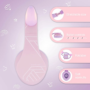 PowerLocus Kids Headphones Over-Ear, Bluetooth Wireless Headphones for Kids,with Microphone, Safe 85DB Volume Limited, Foldable with Carry Case, Audio Cable, Micro SD mode for Online Classes,PC,Phones