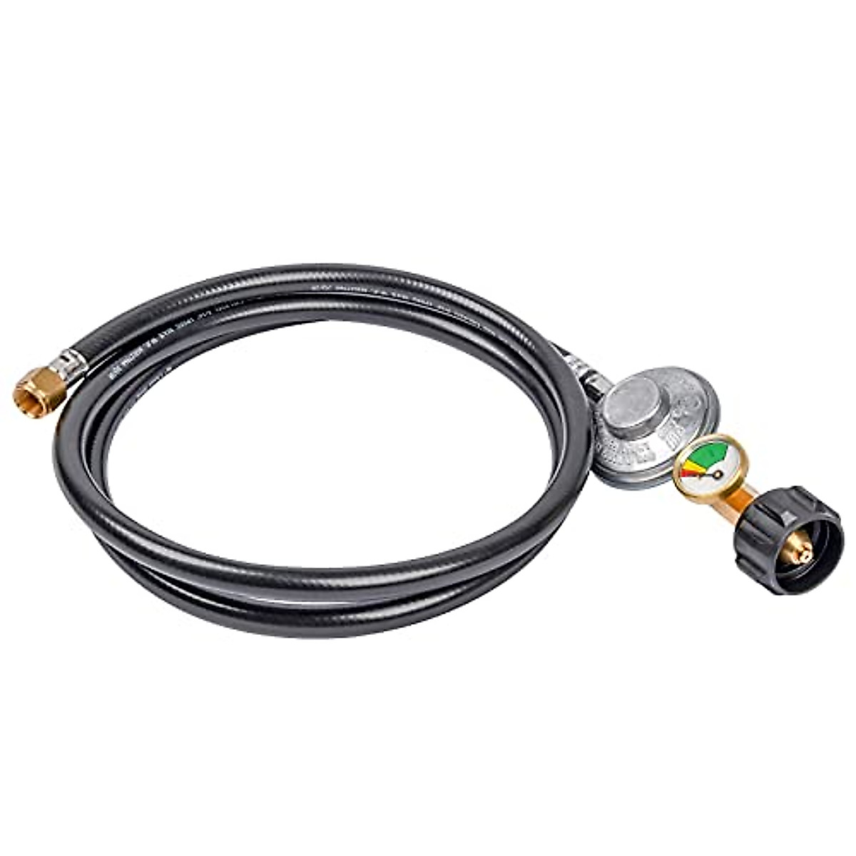 GasSaf 3Feet Low Pressure Propane Regulator and Hose Replacement for Weber Gas Grill Most LP Gas Grill, Heater and Fire Pit Table, Type-1 (QCC-1) Tank Connect,3/8" Female Flare Nut -CSA Certifide