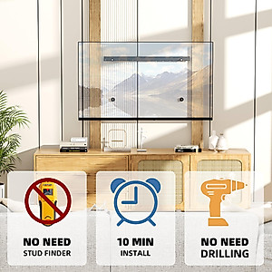 KAMIWI Stud Free TV Mount, No Stud TVs Wall Mount for 32-75 Inch TVs, Heavy Duty Drywall TV Bracket Max Vesa 600x400mm, Max Load Capacity 150 Lbs, Easy to Install