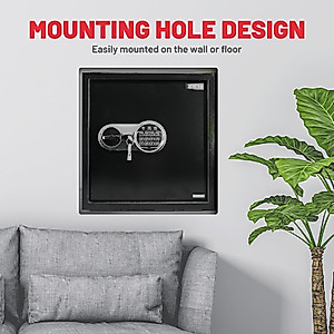 ZKH Safe Box, 1.5 Cubic Feet Money Safes with Digital Keypad Lock and Removable Shelf, Security Home Safe for Money, Documents, Jewelry, Valuables