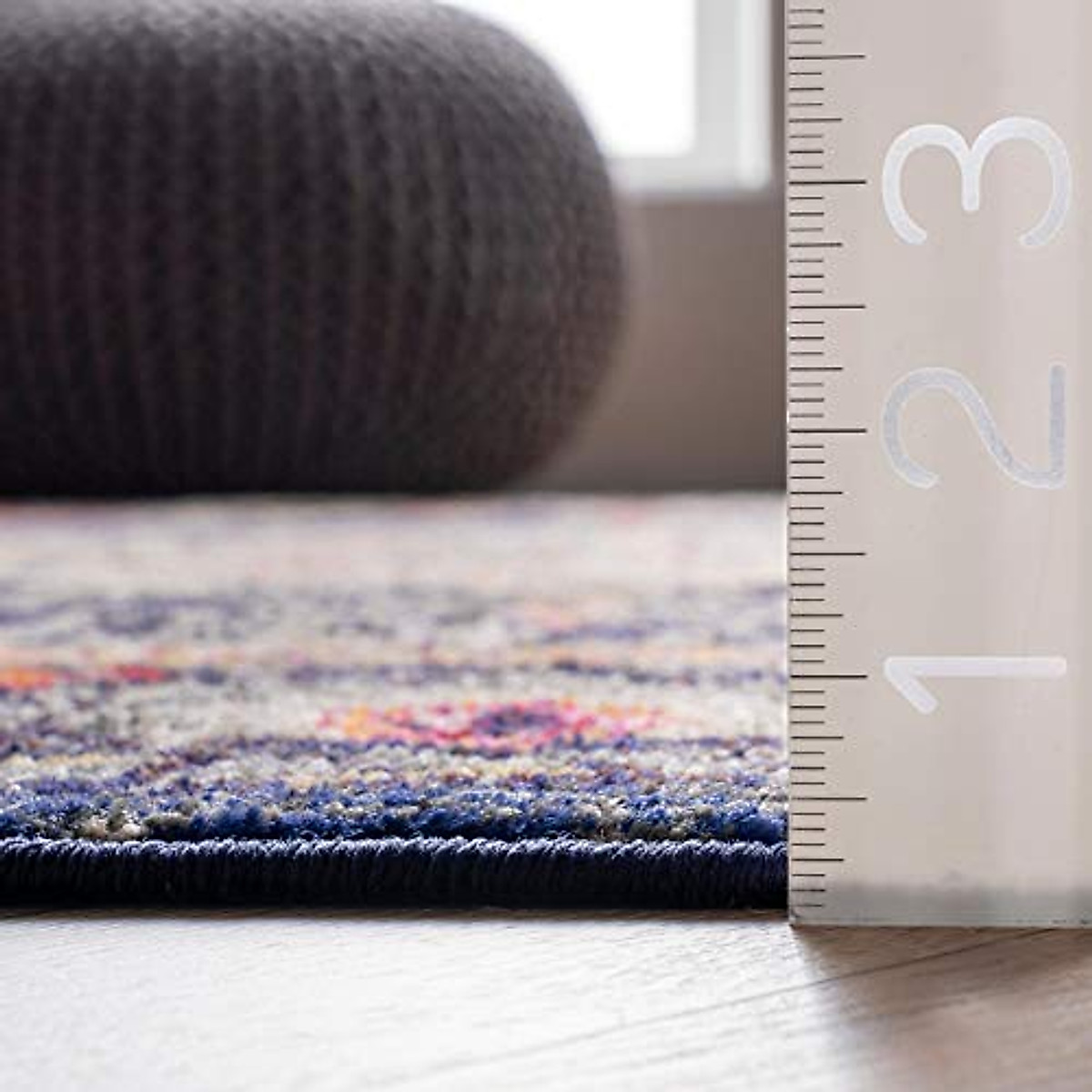 nuLOOM Veronica Vintage Distressed Area Rug, 4' x 6', Navy