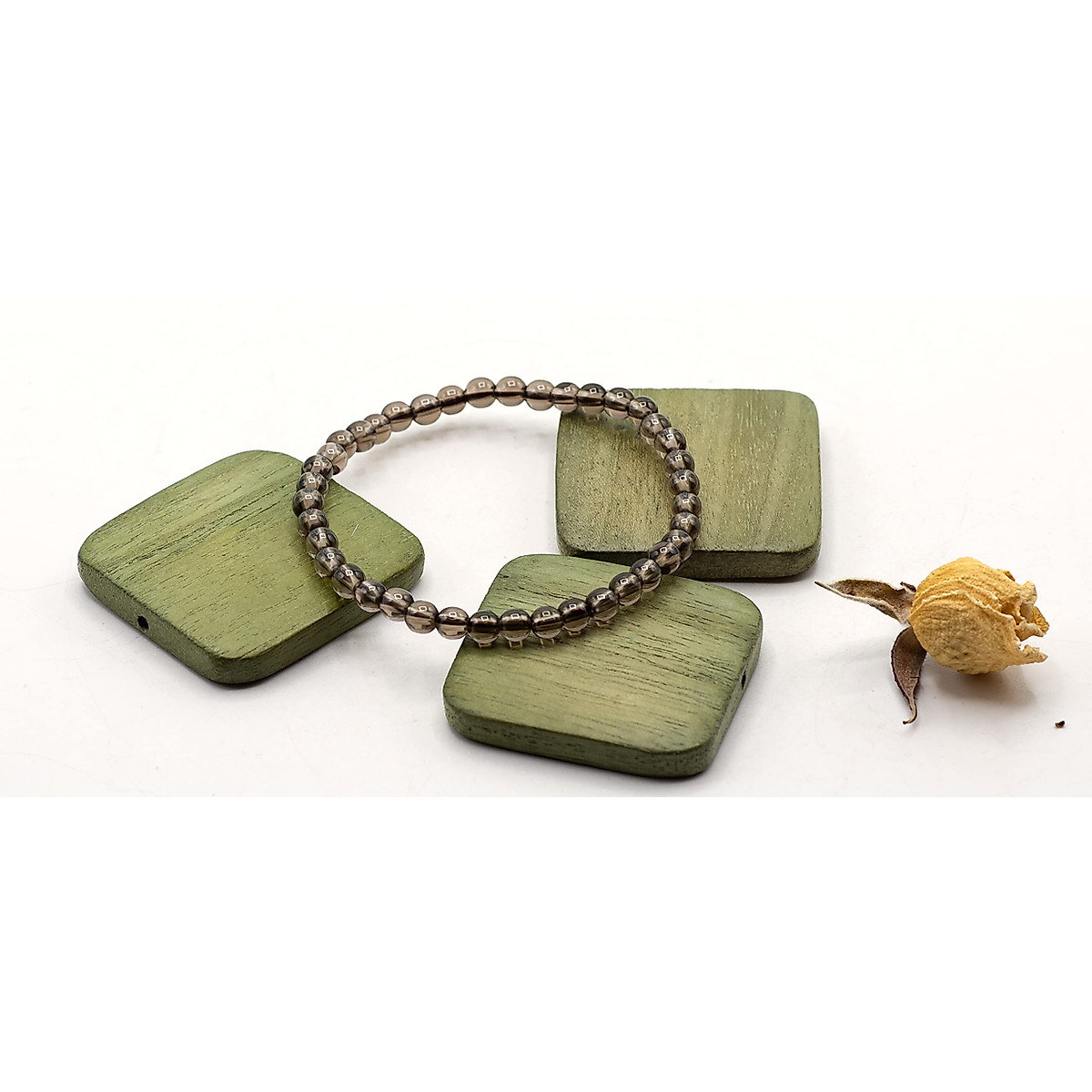 LTC Designs 4 mm Smooth Round Smoky Quartz Stretch Bracelet, 7" for Men, Women,and Teen.s Considered a Powerful Protective Stone