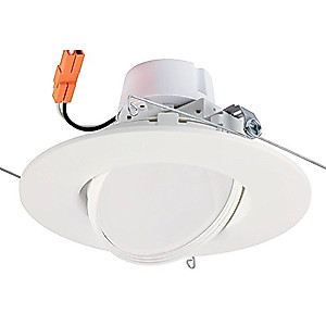 Westinghouse 5084000 80-Watt Equivalent 6-Inch Sloped Recessed LED Downlight Dimmable Warm Energy Star Light Bulb with Medium Base, 1 Count (Pack of 1), White Trim