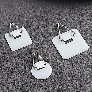 REBABA 40 Pieces Invisible Adhesive Plate Hanger Vertical Plate Holders for Wall Art Decor Supplies, 0.86/0.98/1.25 Inch(Large Square)