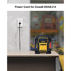 WUKUR Power Cord for Dewalt DXAEJ14 1400 Peak Amp Car Jump Starter DXAEPS2 Professional 12V Power Supply Car Power Source Station Power Cord 4.9FT Black