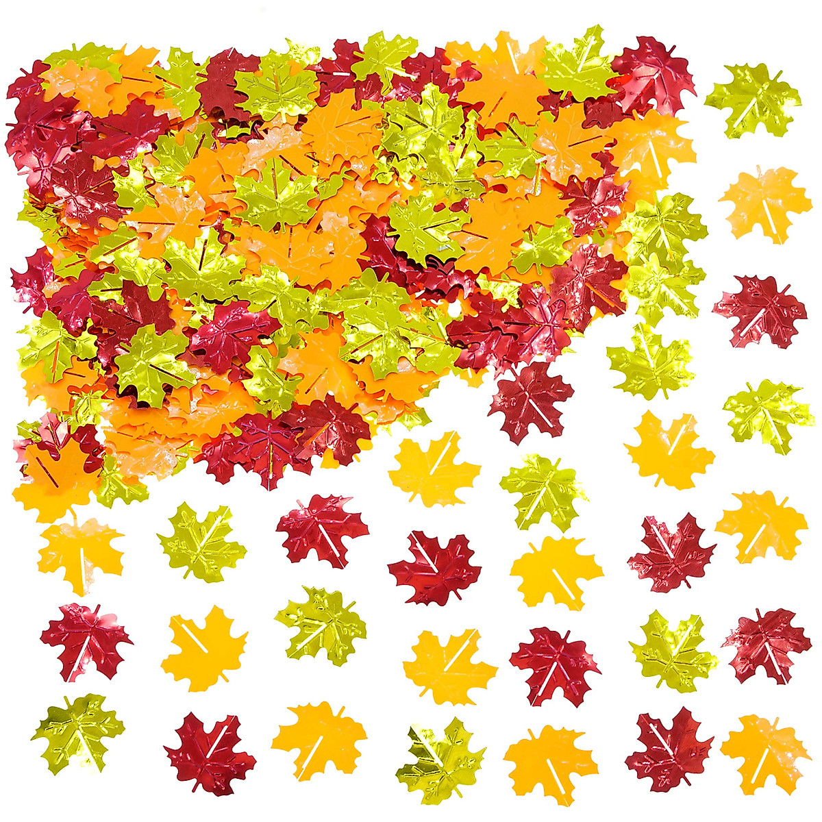 Fall Party Table Scatter Confetti - Thanksgiving Day Maple Leaves Foil Metallic Sequins Confetti Autumn Party Sprinkles Confetti Decorations, 60g