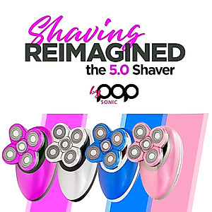 Pop Sonic Shaver for Women (Purple) - 5 Head Women's Electric Shaver - 360 Degree Flawless Hair Remover for Women w/Battery, USB Charging Cord, Cleaning Brush & Manual | Waterproof Trimmer for Women