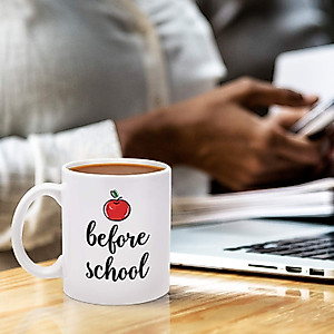 Qtencas Before School After School Teacher Coffee Mug and Wine Tumbler Set, Funny Idea for Teachers, Teacher Appreciation from Students, 12 Oz Insulated Stainless Steel Tumbler 11 Oz Coffee Mug