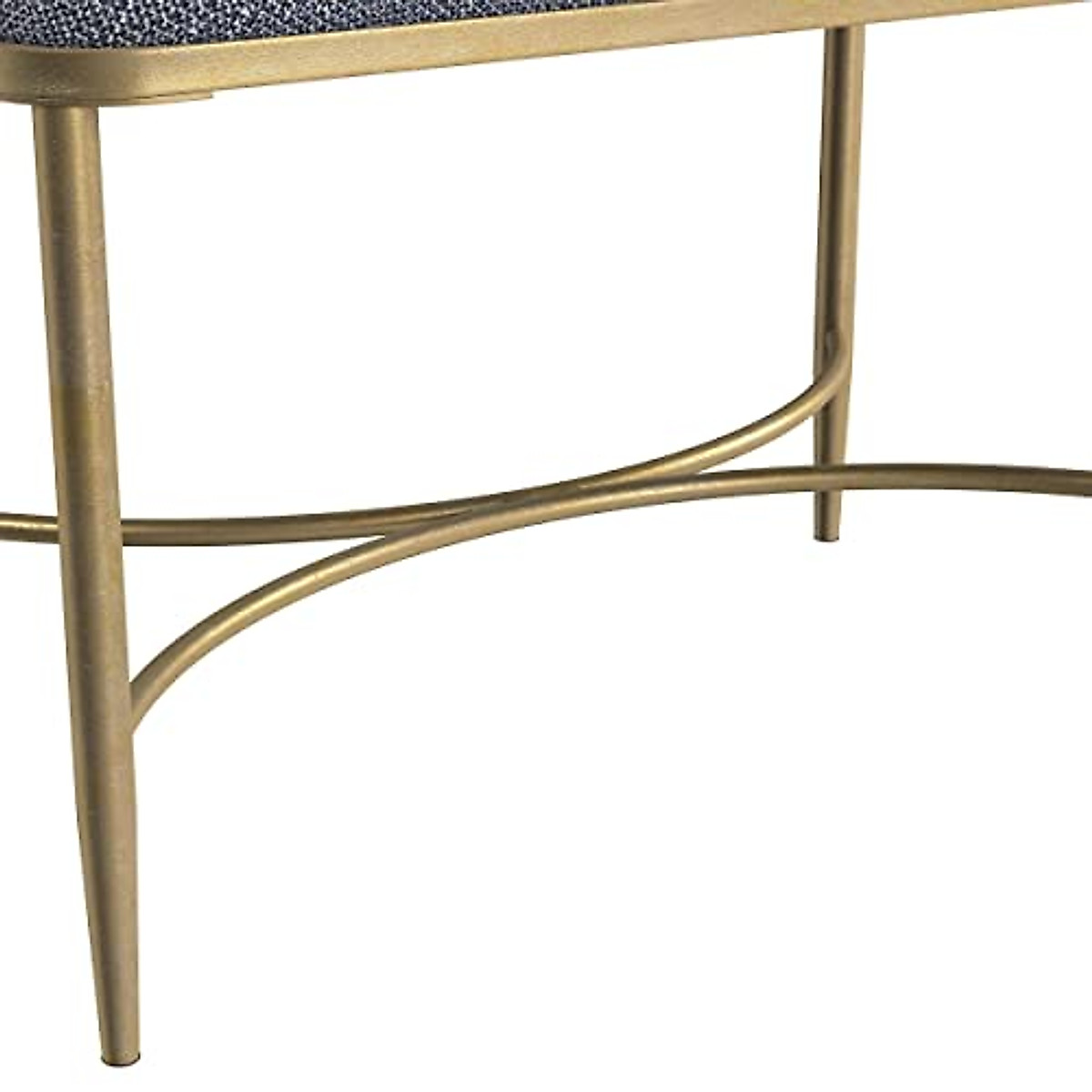 Hillsdale, Wimberly Modern Backless Metal Vanity Stool with Rectangular Seat for Makeup Room or Bathroom, Gold with Blue