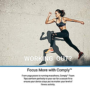 Comply TW-400-C TrueGrip Pro Earbud Tips for JLAB, Bowers & Wilkins PI7, PI5, Technics EAH-AZ70, Tune 125TWS, Sennheiser Momentum True Wireless 3 and More Earphones (Large, 3 Pairs), Black