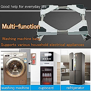 Multi-Functional Furniture Dolly Roller Base Adjustable Movable Base Refrigerator Stand for Washing Machine Refrigerator and Dryer (4 Wheel)