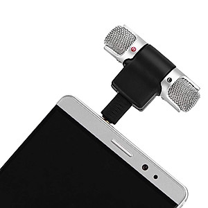Microphone for Phone, Mini Stereo Microphone Mic 3.5mm Gold-Plating Plug Jack for Andriod Phones