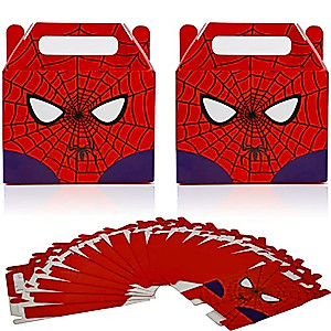 Vissestis Spider Birthday Party Favors Supplies for Kids, 16 Pcs Gift Bags Goodie Candy Bags for Classroom Rewards Carnival Christmas Prizes Decor Gifts for Boys Girls