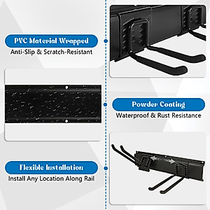 SHUESS Garage Tool Organizer Storage Rack, 47 Inch Garage Organizer Wall Mount, Heavy Duty Garden Tool Organizer, Adjustable Tool Storage Rack Hooks, Yard Shed Ski Tool Organizer Hold Max 465 lbs