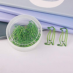 Hacoly Green Animal Penguin Shaped Paper Clips Bookmark Clips for Paper Clip Collectors or Zoo Animal Lovers Funny Office School Supplies Bookmarks 20 PCS per Box
