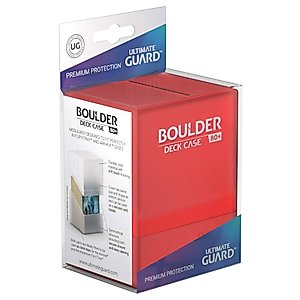 Ultimate Guard Boulder 80+, Deck Case for 80 Double-Sleeved TCG Cards, Ruby, Secure & Durable Storage for Trading Card Games, Soft-Touch Finish