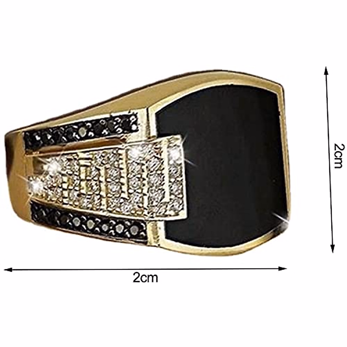 Alloy Ring Black Diamond Jewelry Gift Alloy Natural Gemstone Wedding Ring For Party
