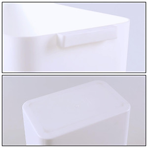 Ponpong 4.5 Gallon Plastic Small Trash Can, Slim Garbage Cans, 3 Packs, White