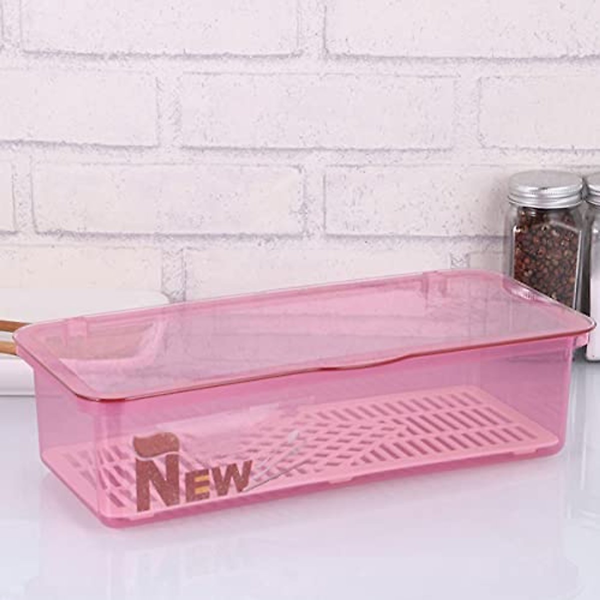 OUNONA Boxes to Home Tool with Containers Drainer Covered Utensil and Holders Trays Storage Keeps Container Dinnerware Color Plastic Organized Drain Chopsticks Flatware Tray Holder