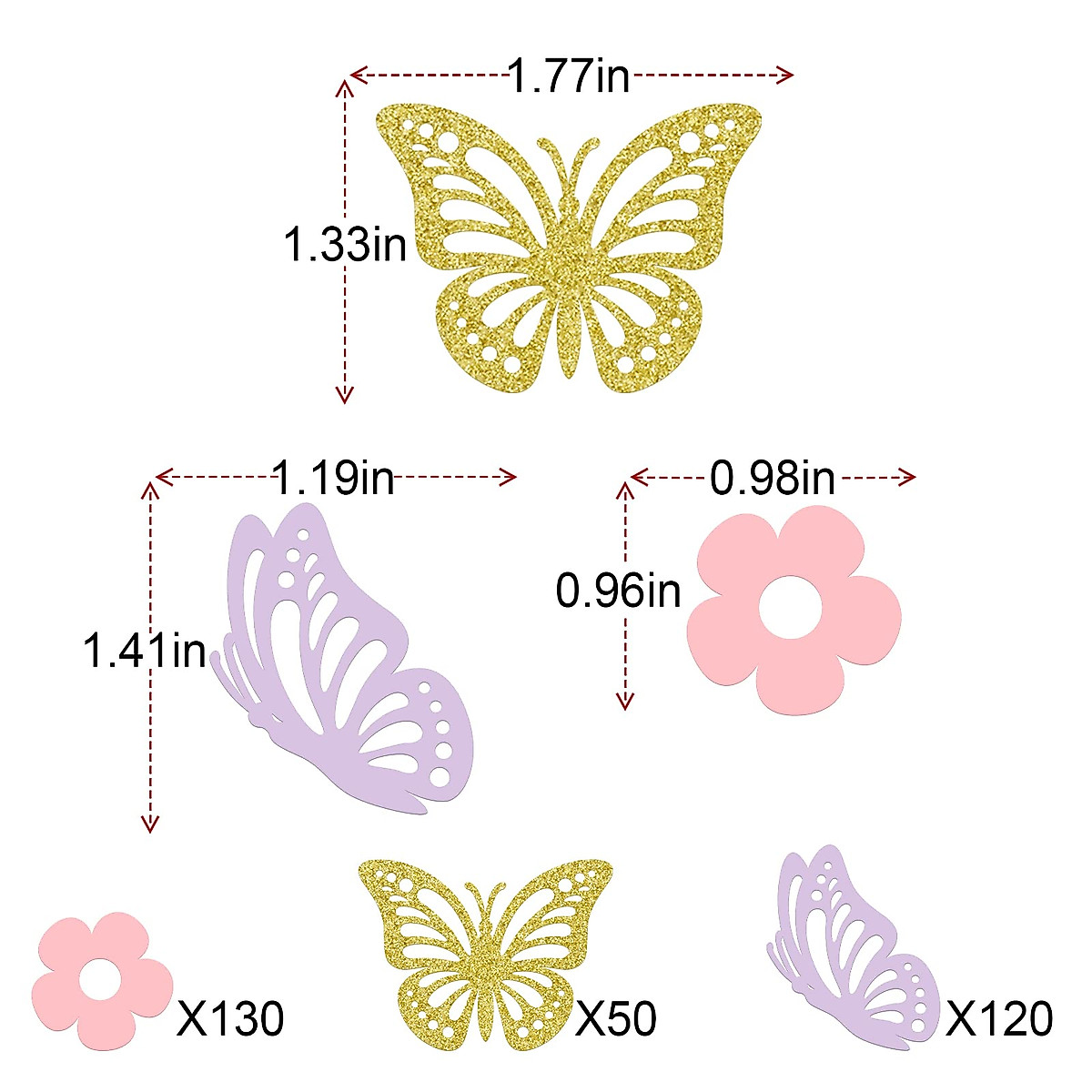 Butterfly Confetti, Spring Summer Flower Butterfly Birthday Party, Butterfly Theme Party, Wedding Bridal Shower, Baby Shower, Birthday, Tea Party Decorations (300 Pcs)