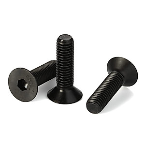 M5-0.8 x 10mm Flat Head Socket Cap Screws Countersunk Bolts, Class 10.9 Black Oxide Alloy Steel, DIN 7991, 100 PCS