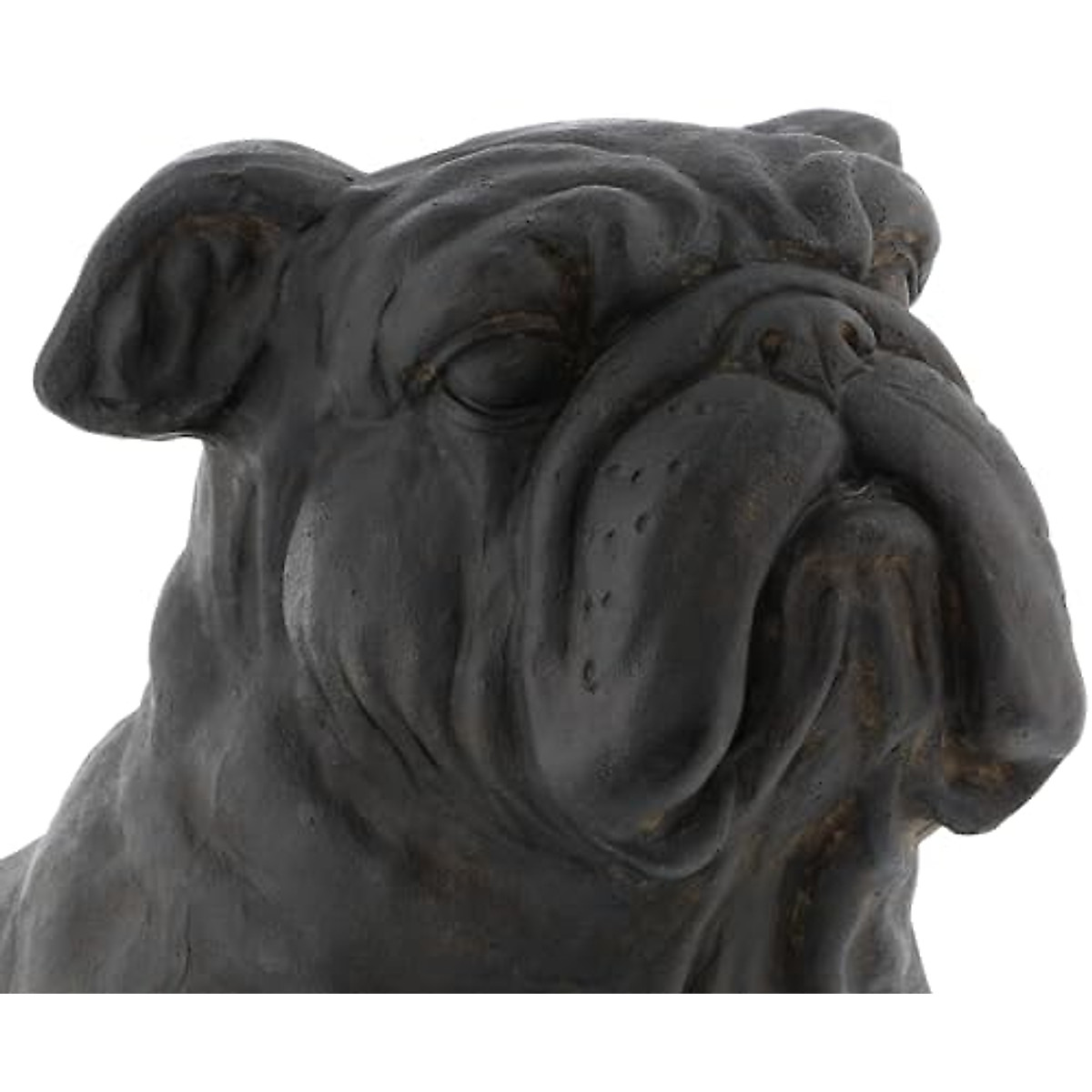 Deco 79 Polystone Bulldog Decorative Sculpture Weathered Sitting Home Decor Statue, Accent Figurine 17" x 9" x 13", Brown